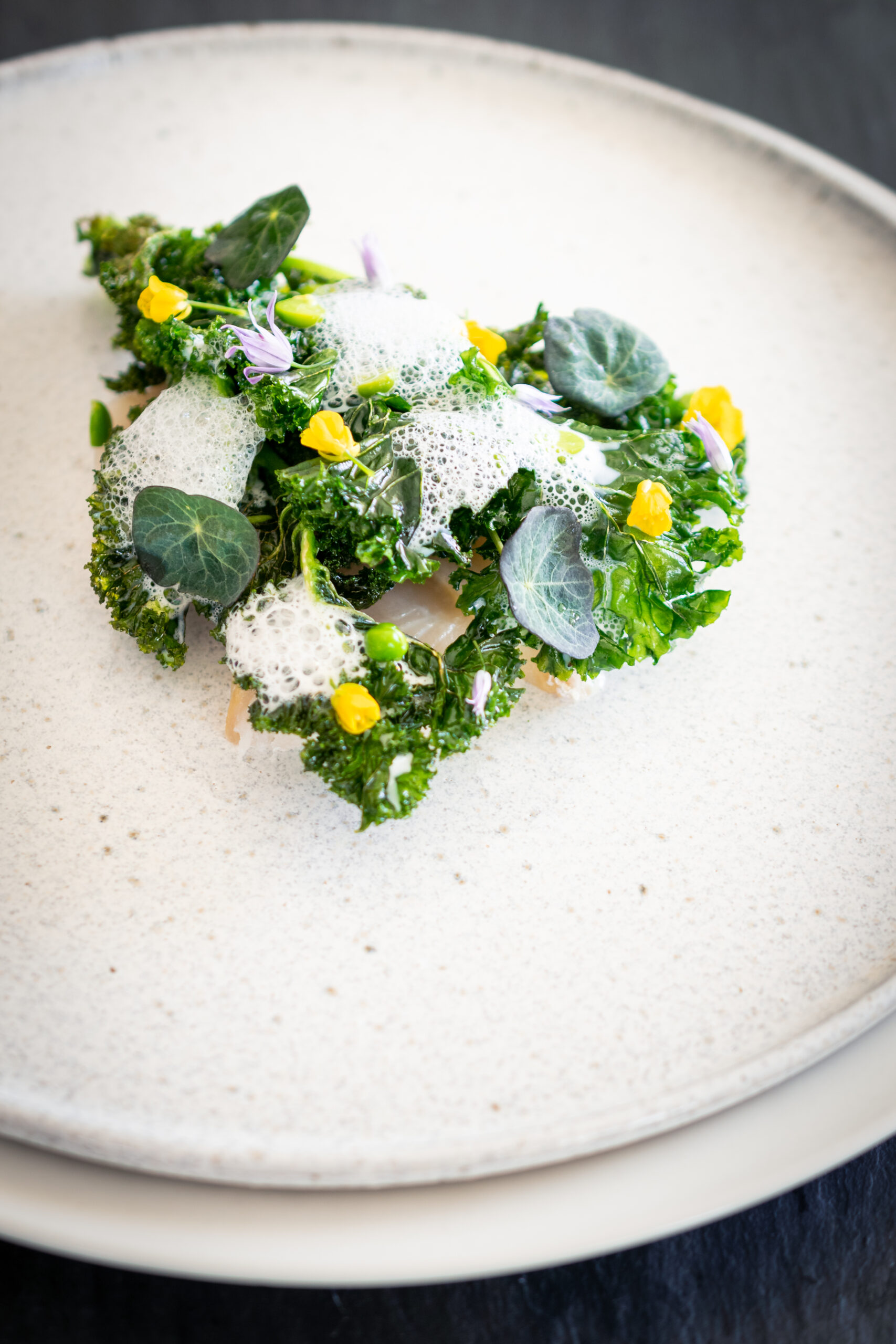 Poached Halibut with Spring Onion & Mustard Greens - Fresh Origins